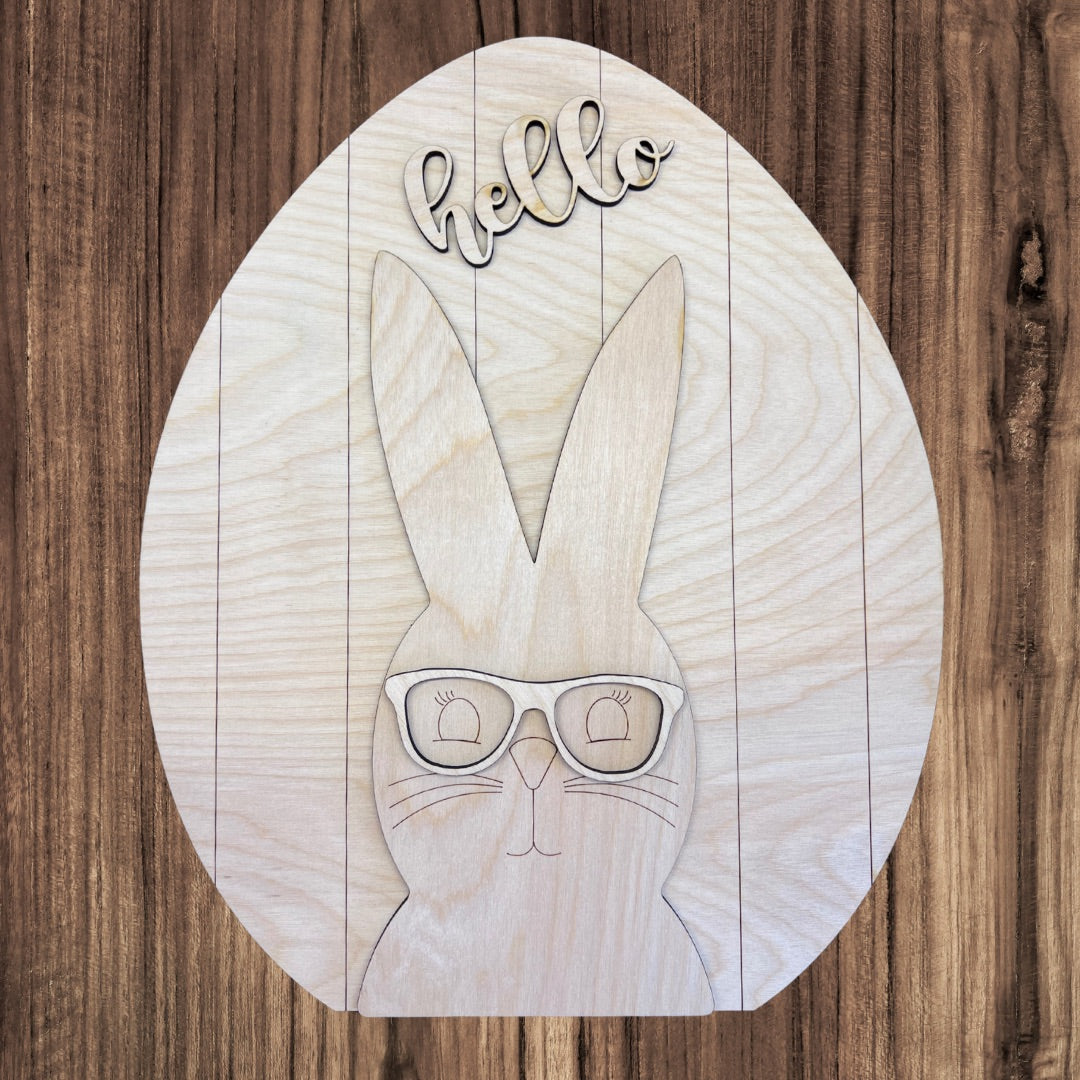 Bunny with Specs Sign/Door Hanger | DIY| Wood Kit – The Rust-Covered ...