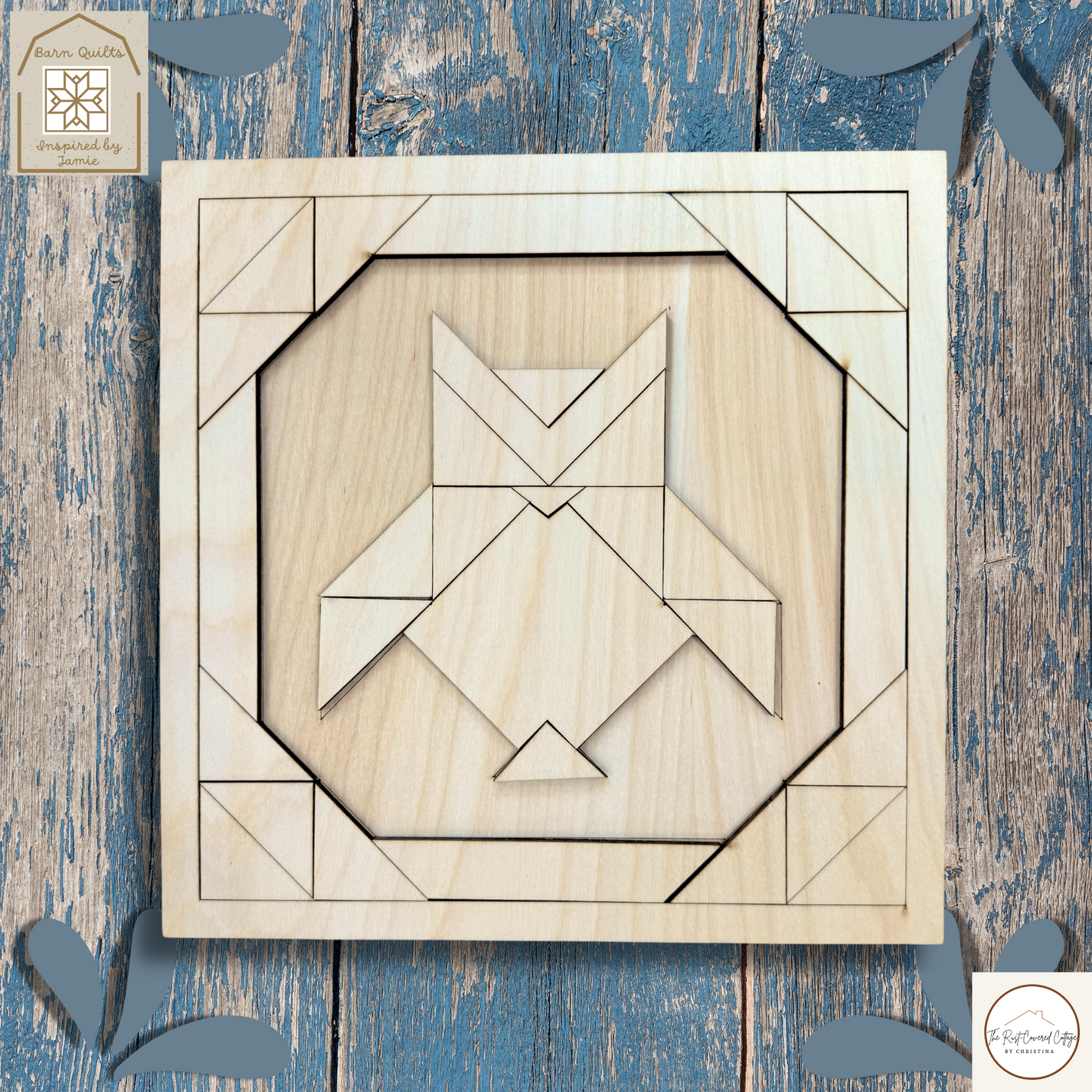 Autumn Owl Quilt Block DIY Wood Kit – Barn Quilt – 10.5" Birch ...