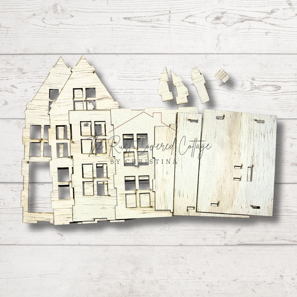 Village Houses - Set of 3 - DIY Wood Decor – The Rust-Covered Cottage, LLC