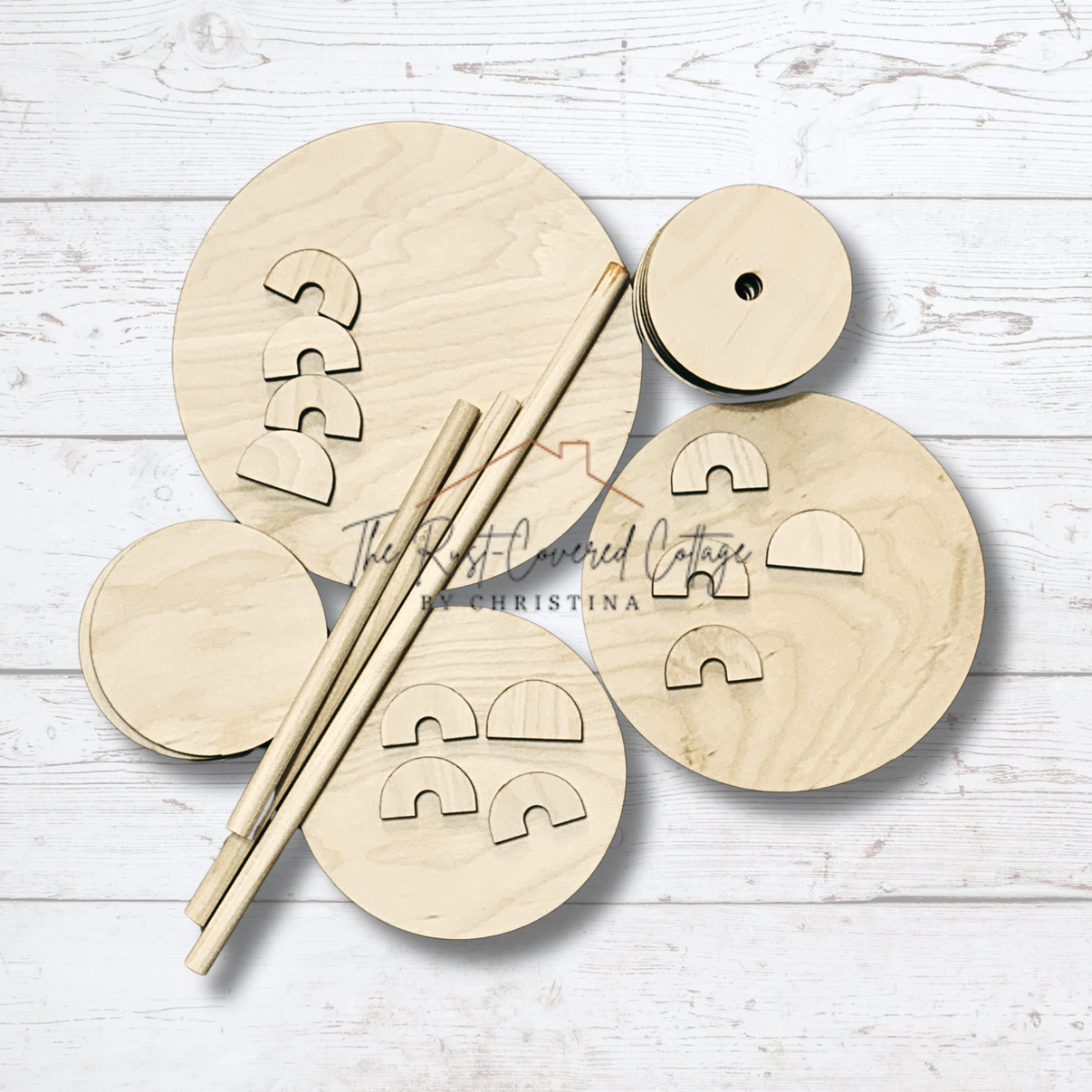 Vintage Clock Faces Trio – DIY Birch Wood Kit with Stands & Digital Pr ...