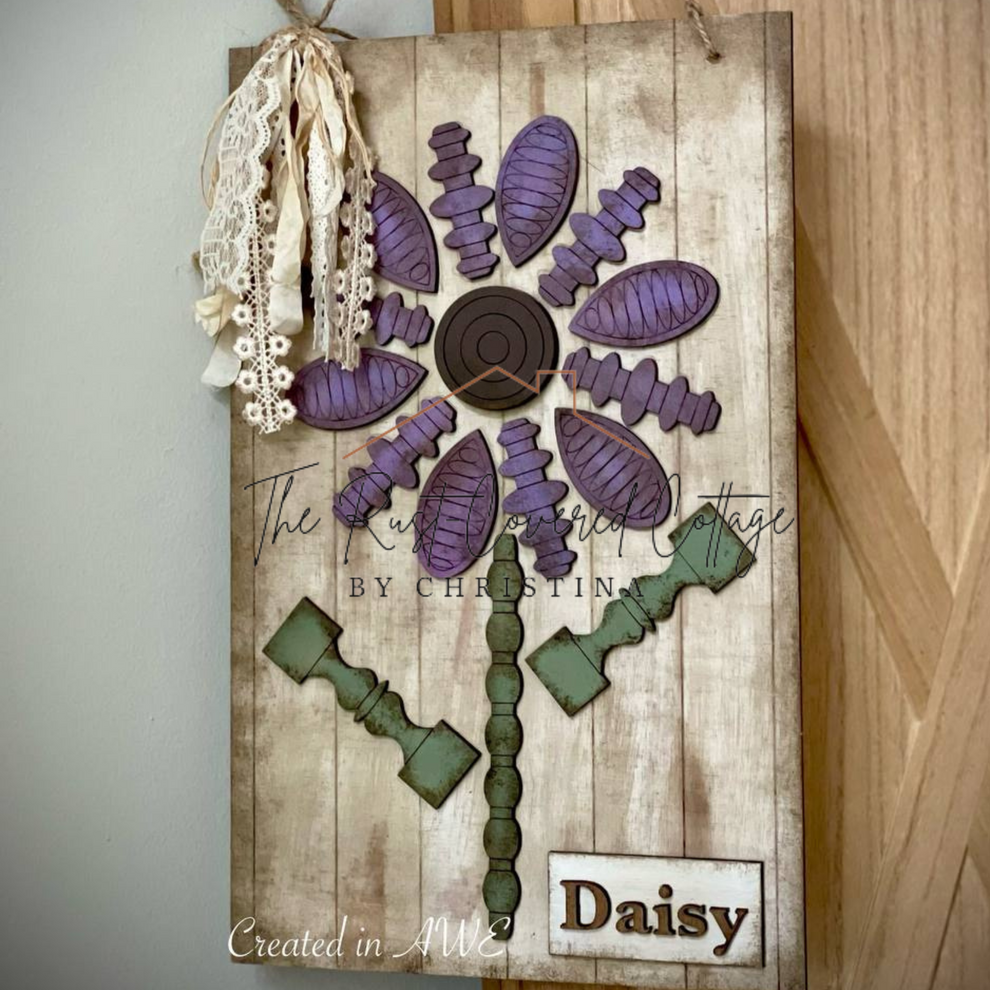 Spindle Daisy Sign | DIY Wood Kit | Wall Decor – The Rust-Covered ...