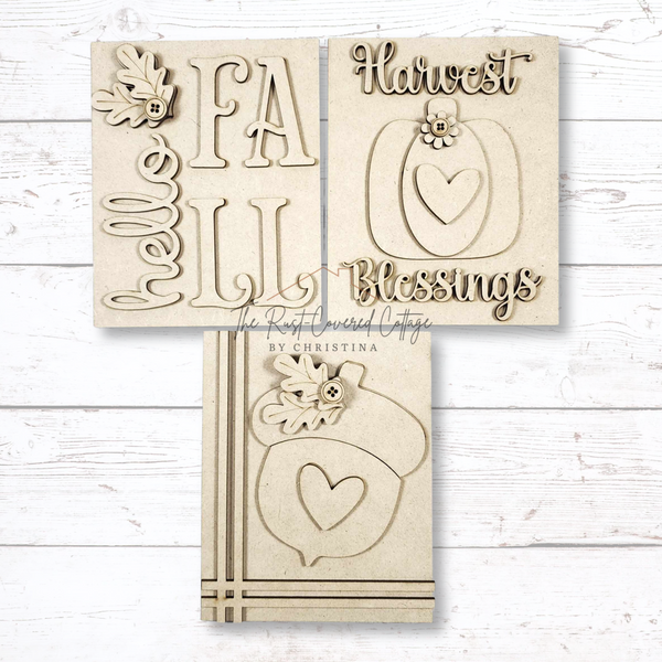Fall Harvest Sign Trio – DIY Wood Kit – The Rust-Covered Cottage, LLC