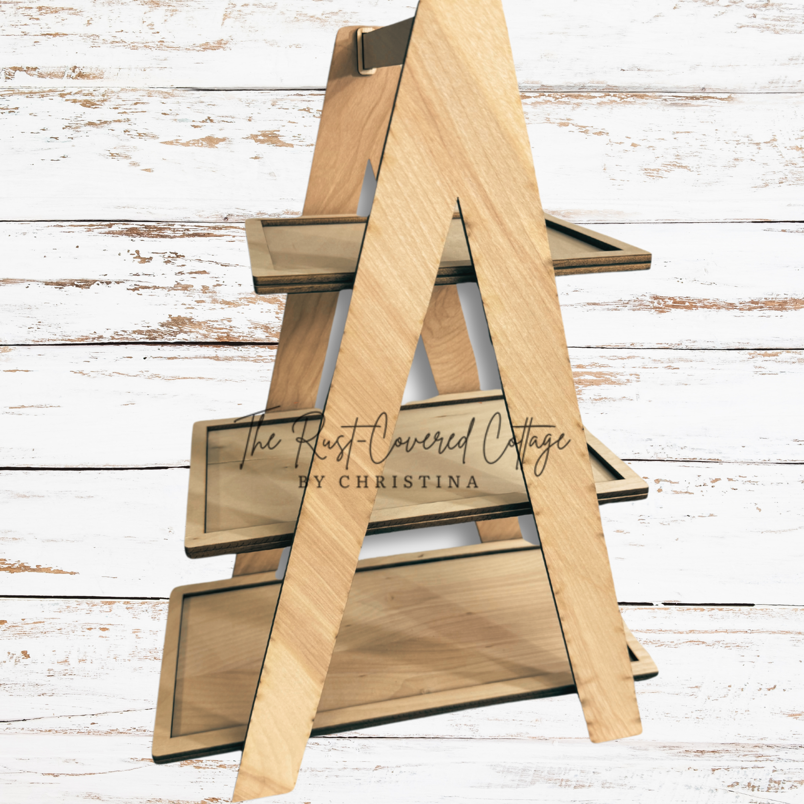 Farmhouse Ladder Shelf DIY Wood Kit | Rustic Display Stand – The Rust ...