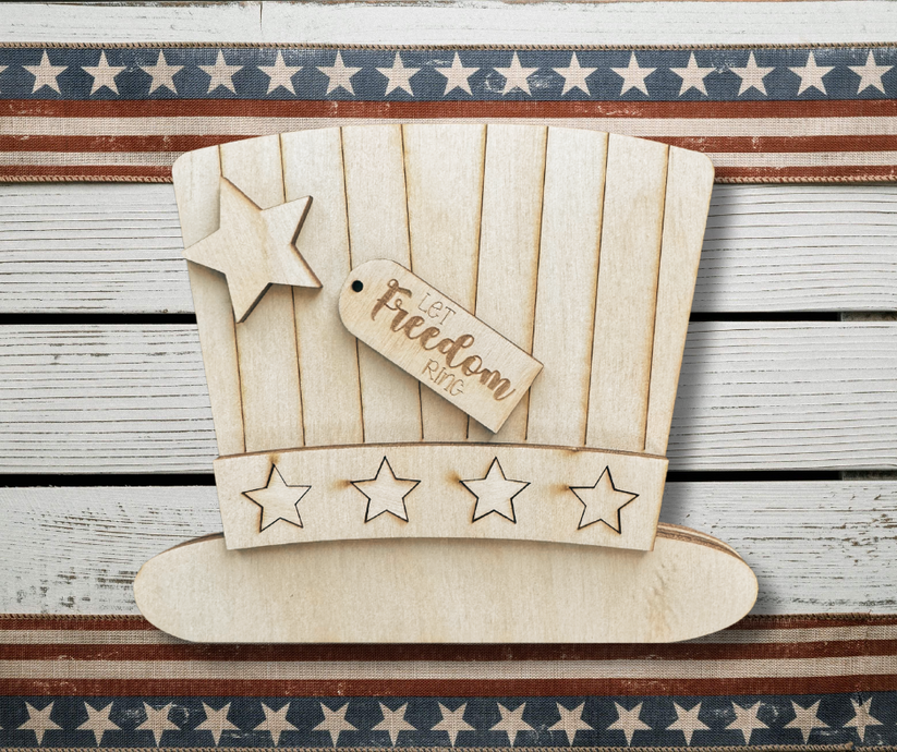 Uncle Sam Hat -Chunky Shelf Sitter – The Rust-Covered Cottage, LLC