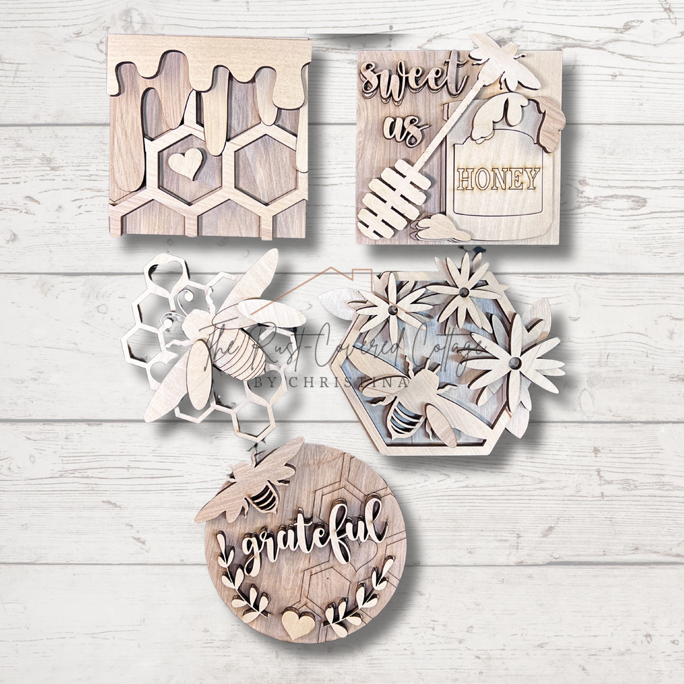 Honey Bee Tiered Decor Set | DIY Decor Set – The Rust-Covered Cottage, LLC