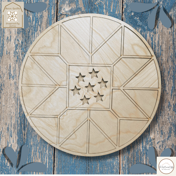 Patriotic Barn Quilt Door Round DIY Wood Kit – The Rust-Covered Cottage ...