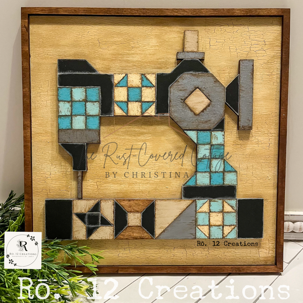 Sewing Machine Quilt Block - Laser-Cut DIY Wood Kit, 10.5"x10.5", Birc ...