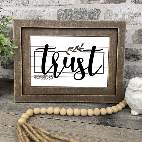 "Trust - Proverbs 3:5" Farmhouse Frame Insert – DIY Laser Cut Kit – The ...