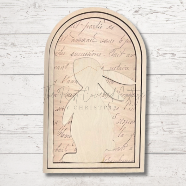 Vintage Bunny with Arched Frame | DIY Wood Kit | Multi-Layer Design, 4 ...